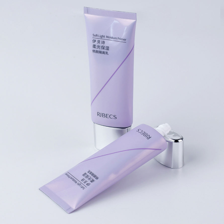 Oval Tube Plastic Cosmetic Packaging for Skin Care Serum Flat Shape